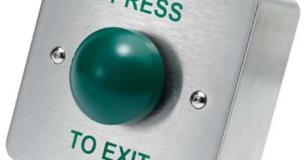 ICS Exit Button Green Dome Surface Fitting 1 Gang Low Duty